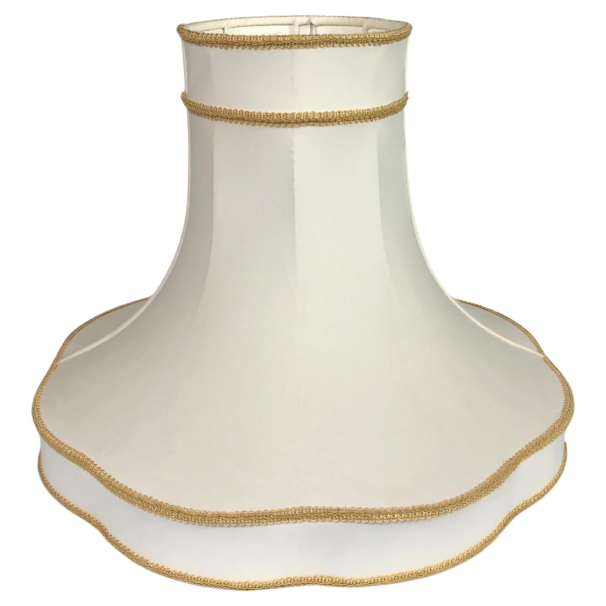 Pair of white gold braid bordered silk table lamp shades For Sale at ...