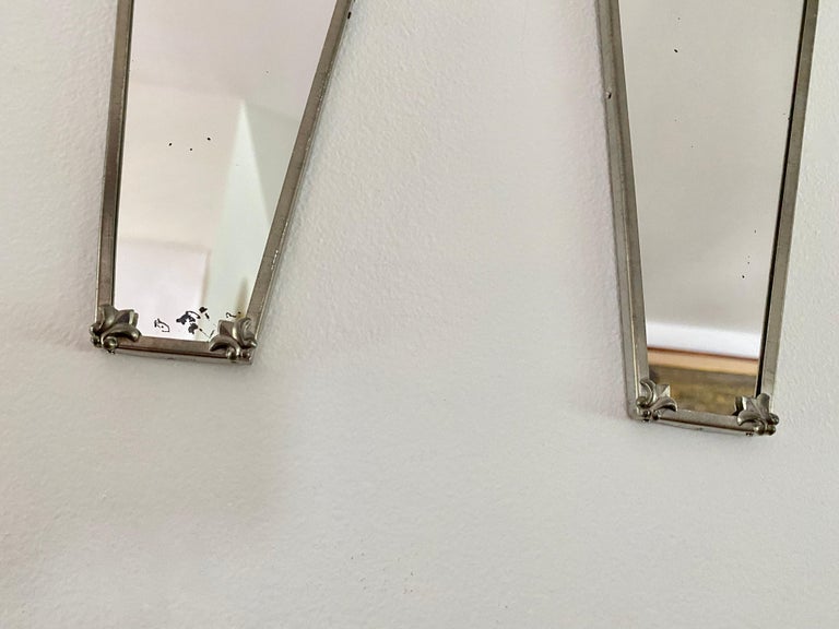 Pair Of White Metal Art Deco / Classical Mirrors From Svenskt Tenn For ...