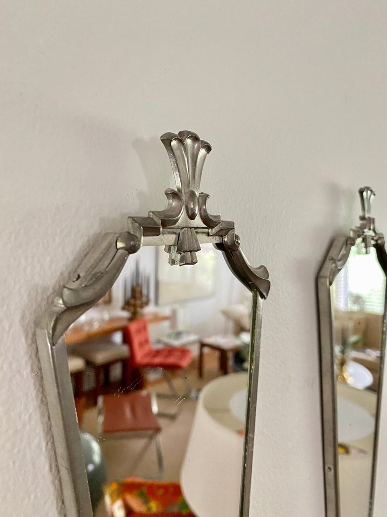Pair Of White Metal Art Deco / Classical Mirrors From Svenskt Tenn For ...