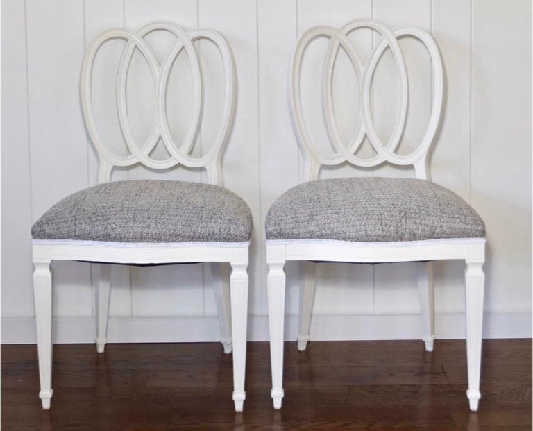 Pair of White Painted Loop Back Side Chairs at 1stDibs