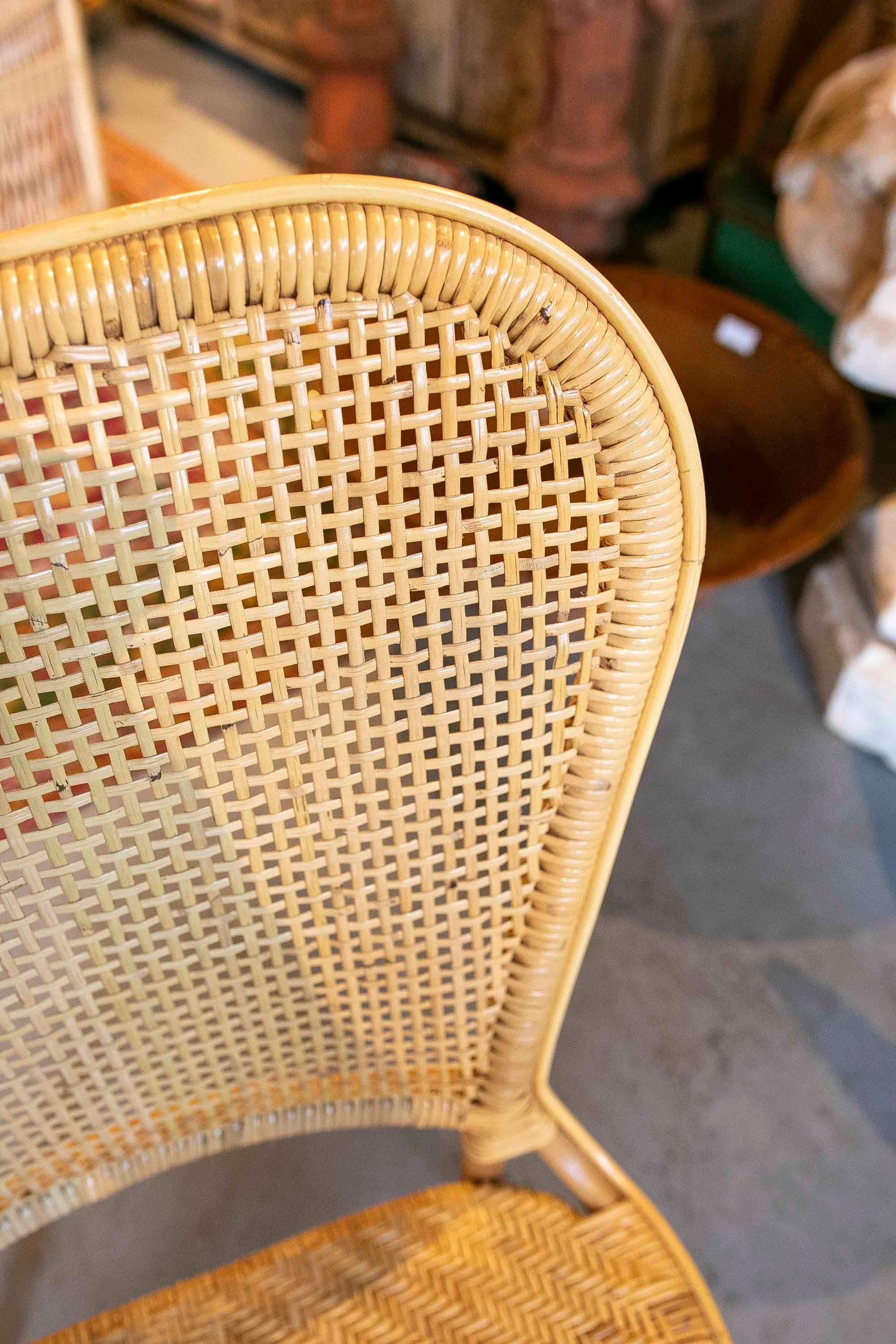 Pair of Wicker and Rattan Dining Chairs For Sale at 1stDibs
