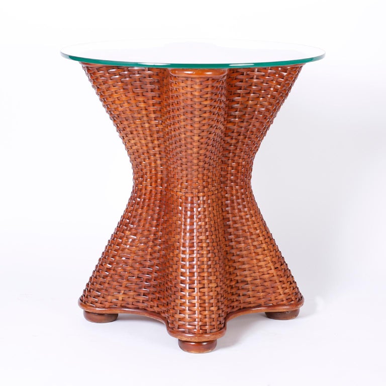 Pair of Wicker and Rattan Stands For Sale at 1stDibs