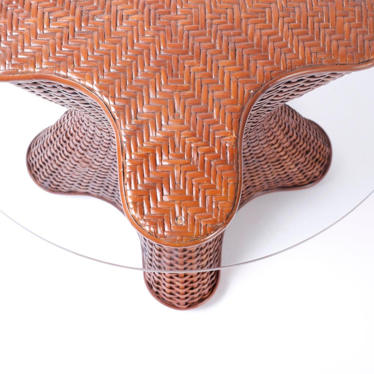 Pair of Wicker and Rattan Stands For Sale at 1stDibs