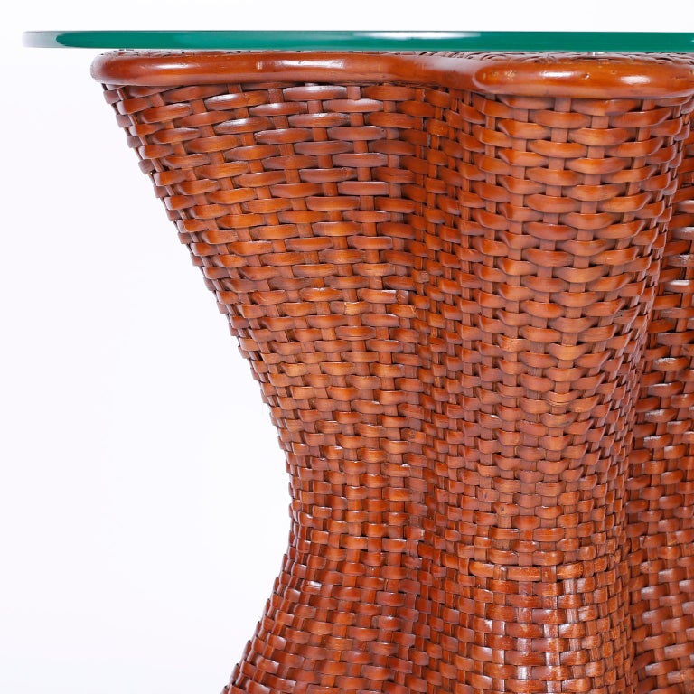 Pair of Wicker and Rattan Stands For Sale at 1stDibs