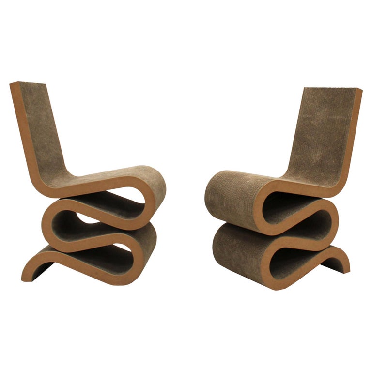 Pair Of Wiggle Side Chairs designed by Frank Gehry For Sale at 1stDibs