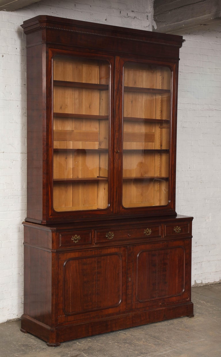 Pair of William IV Mahogany Glass-Front Bookcases of Large Scale at 1stDibs
