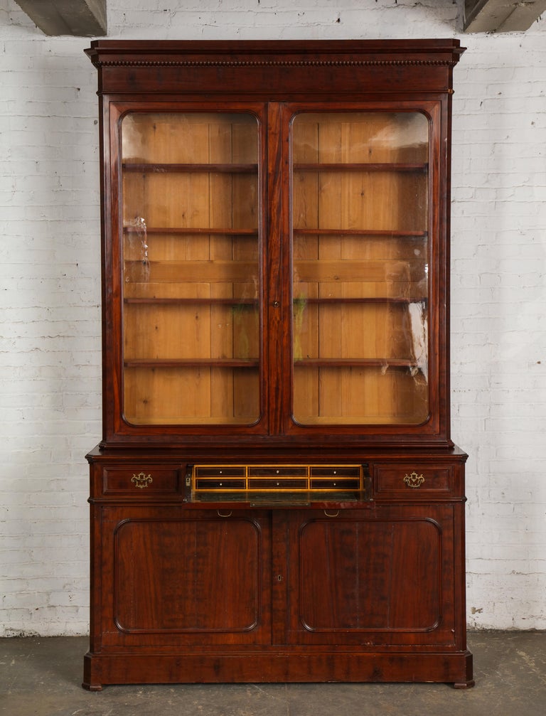 Pair of William IV Mahogany Glass-Front Bookcases of Large Scale at 1stDibs