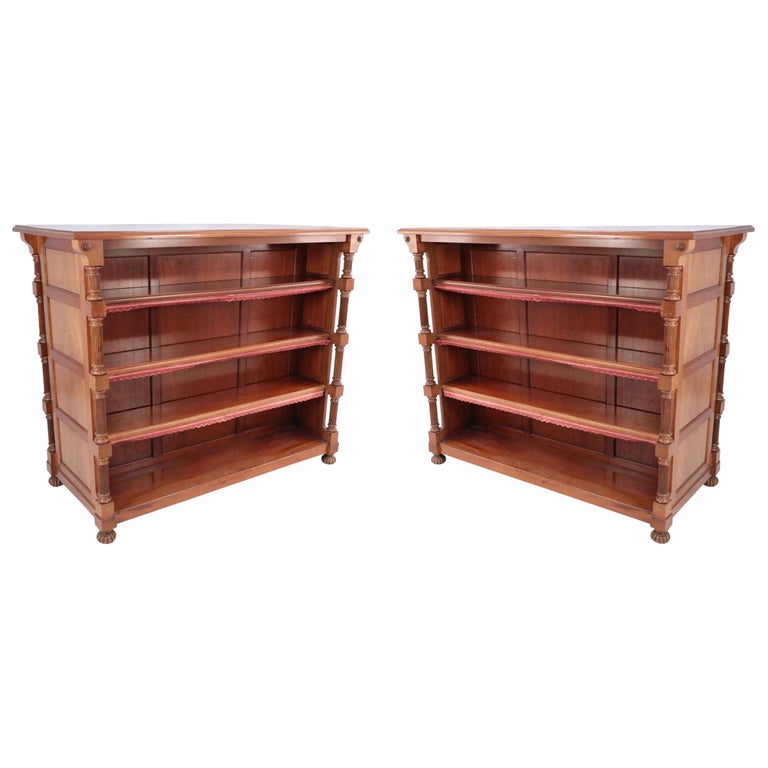 Pair of William IV Mahogany Open Two-Sided Bookcases For Sale at 1stDibs