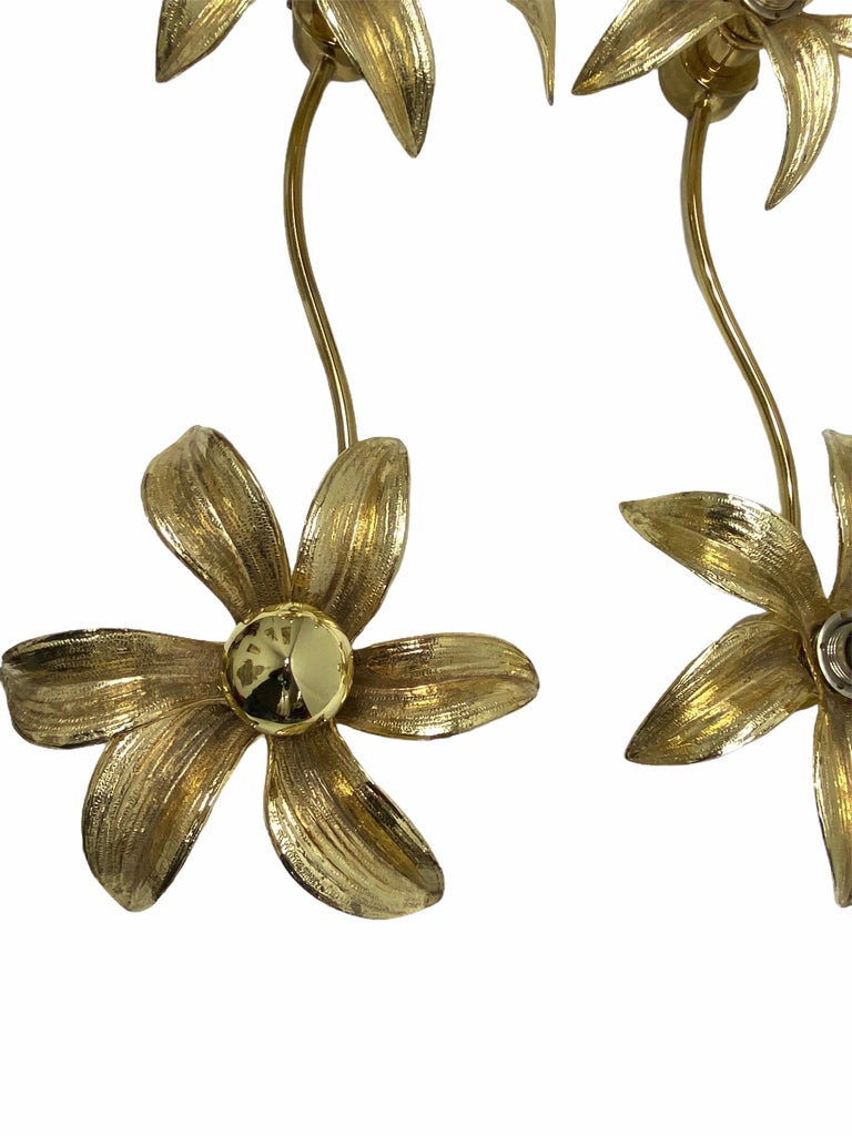 Pair of Willy Daro Two-Flower Wall Light, Massive Lighting, Germany ...