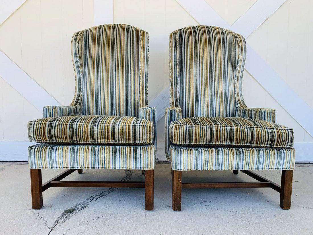 Pair of Wingback Chairs by Gabberto-Harden Furniture For Sale at 1stDibs