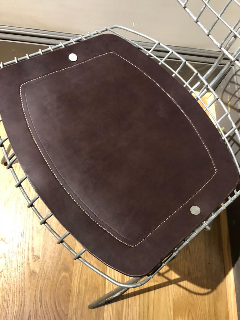 Pair of Wire and Leather Beauborg Stacking Chairs for the Pompidou ...