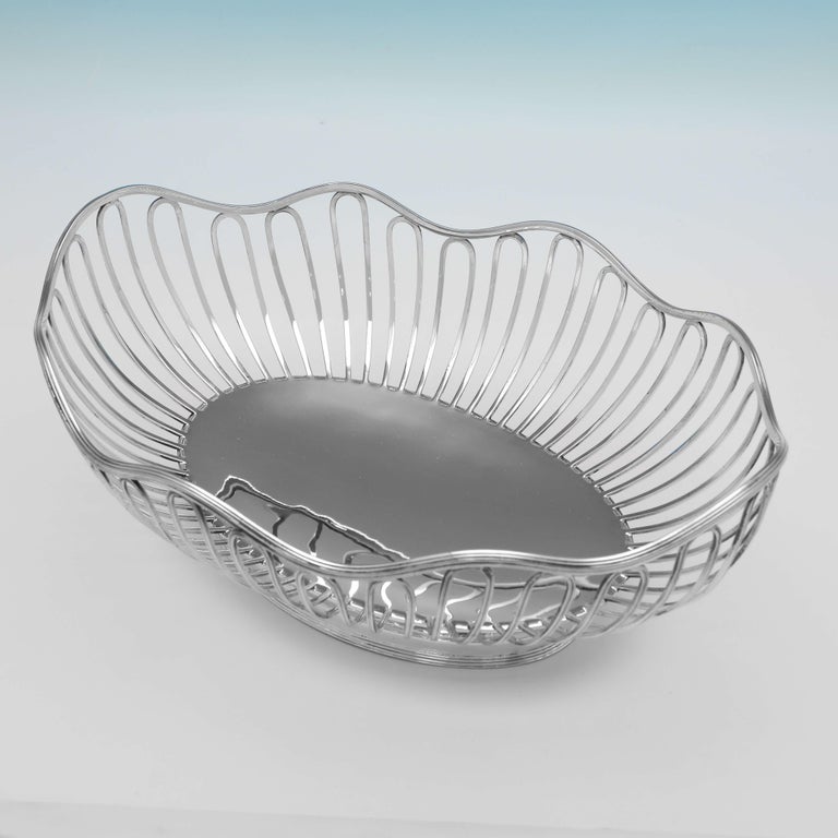 Pair of Wirework Antique English Silver Baskets, Bread Baskets ...