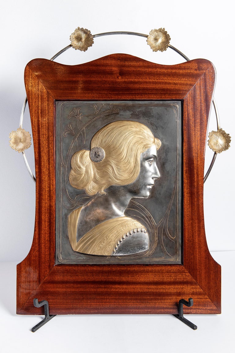 Pair of W.M.F. Plaques Signed Albert Mayer, Art Nouveau Period, Germany ...