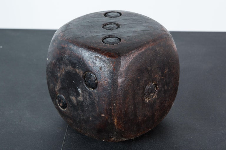 Pair of Wood Carved American Folk Art Dice at 1stDibs