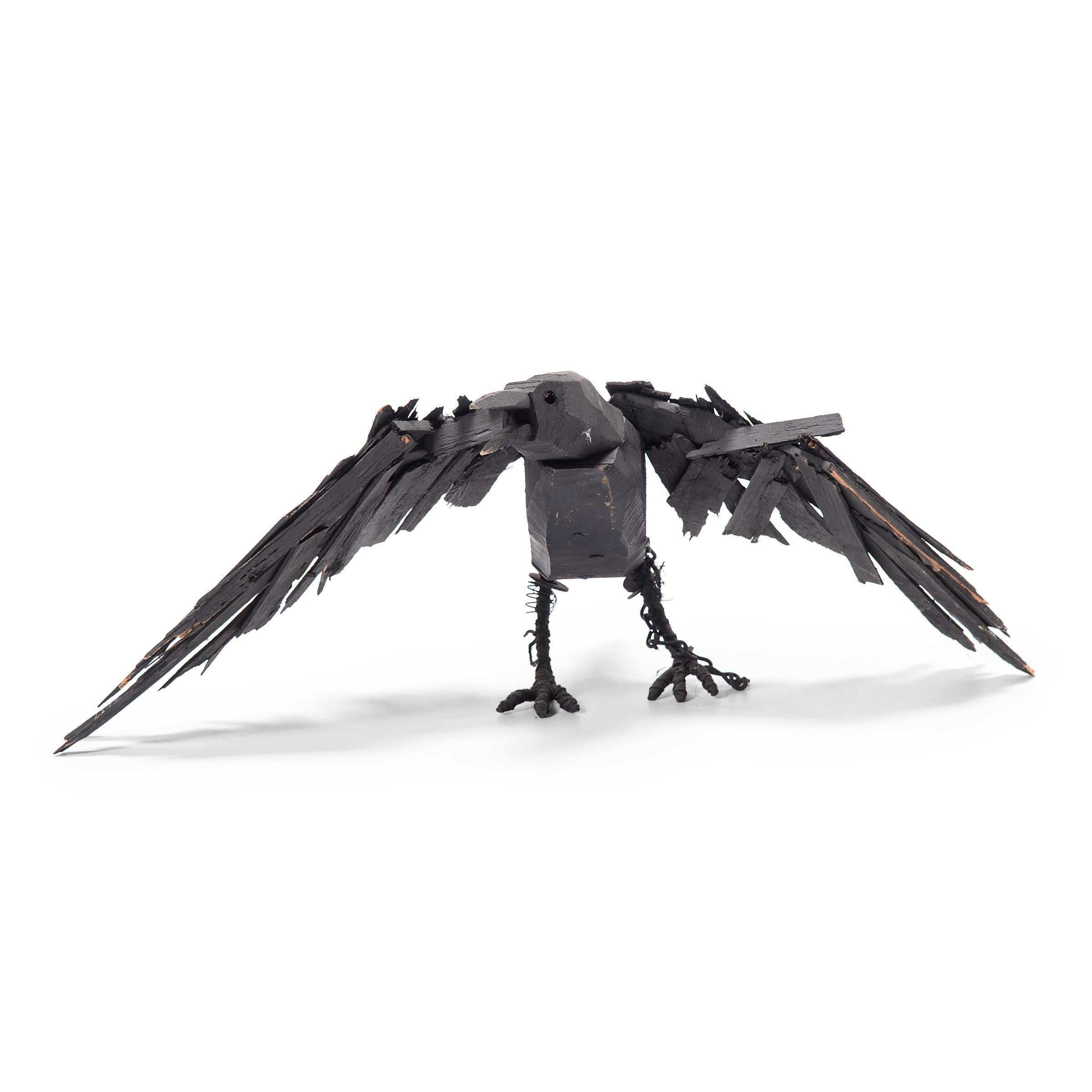 Pair of Wooden Folk Art Crows at 1stDibs | wooden crows, a pile of ...