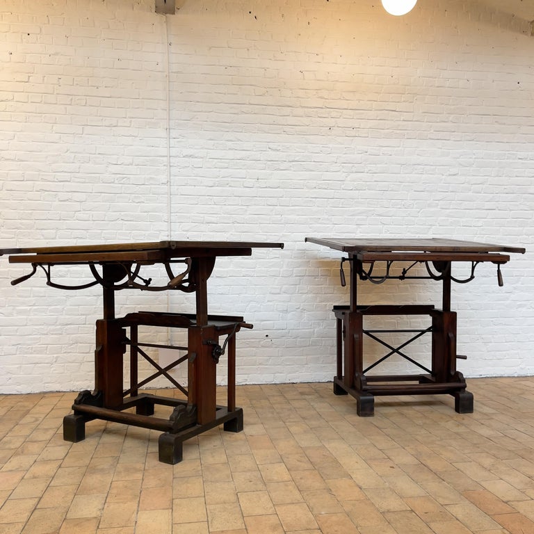 Pair of Wooden French Drafting Table, circa 1900 at 1stDibs