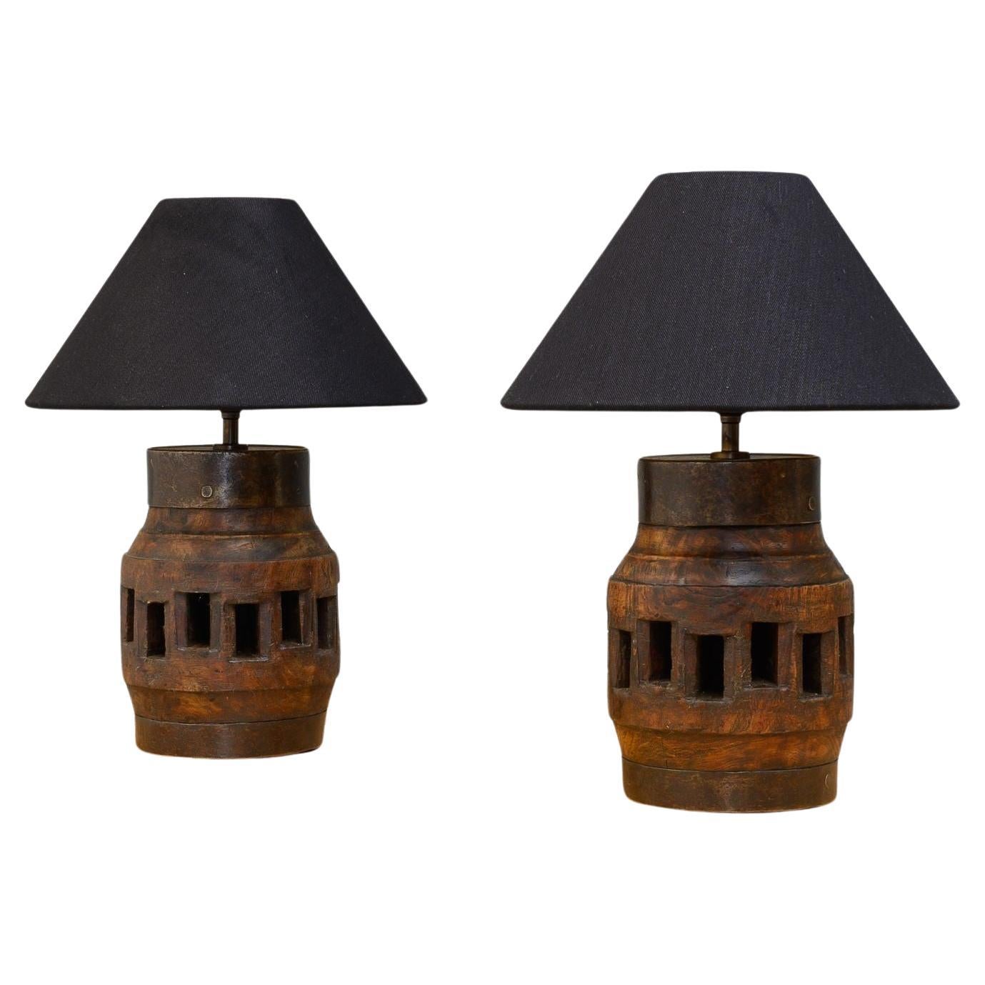 Near Pair of Crystal Glass Table Lamps For Sale at 1stDibs