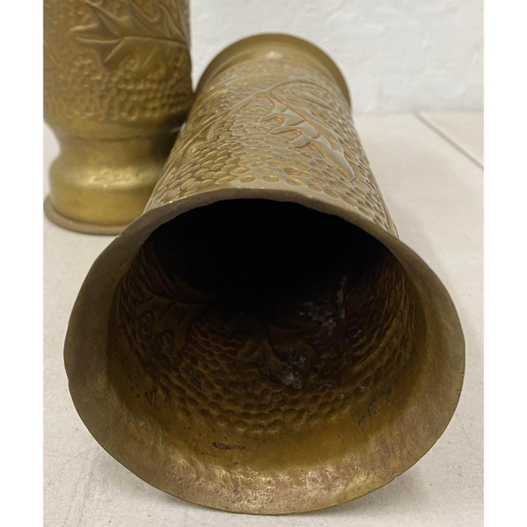 Pair of World War I Brass Shell Casings Trench Art Vases, circa 1918 at ...