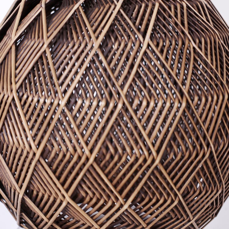 Pair of Woven Rattan or Reed Table Lamps at 1stDibs