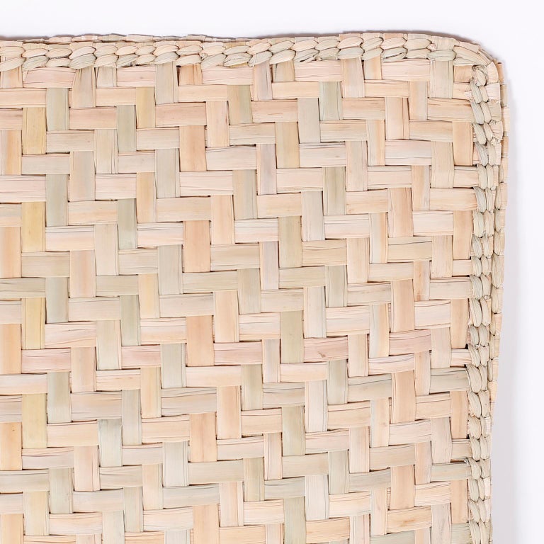 Pair of Woven Reed Pillows For Sale at 1stDibs