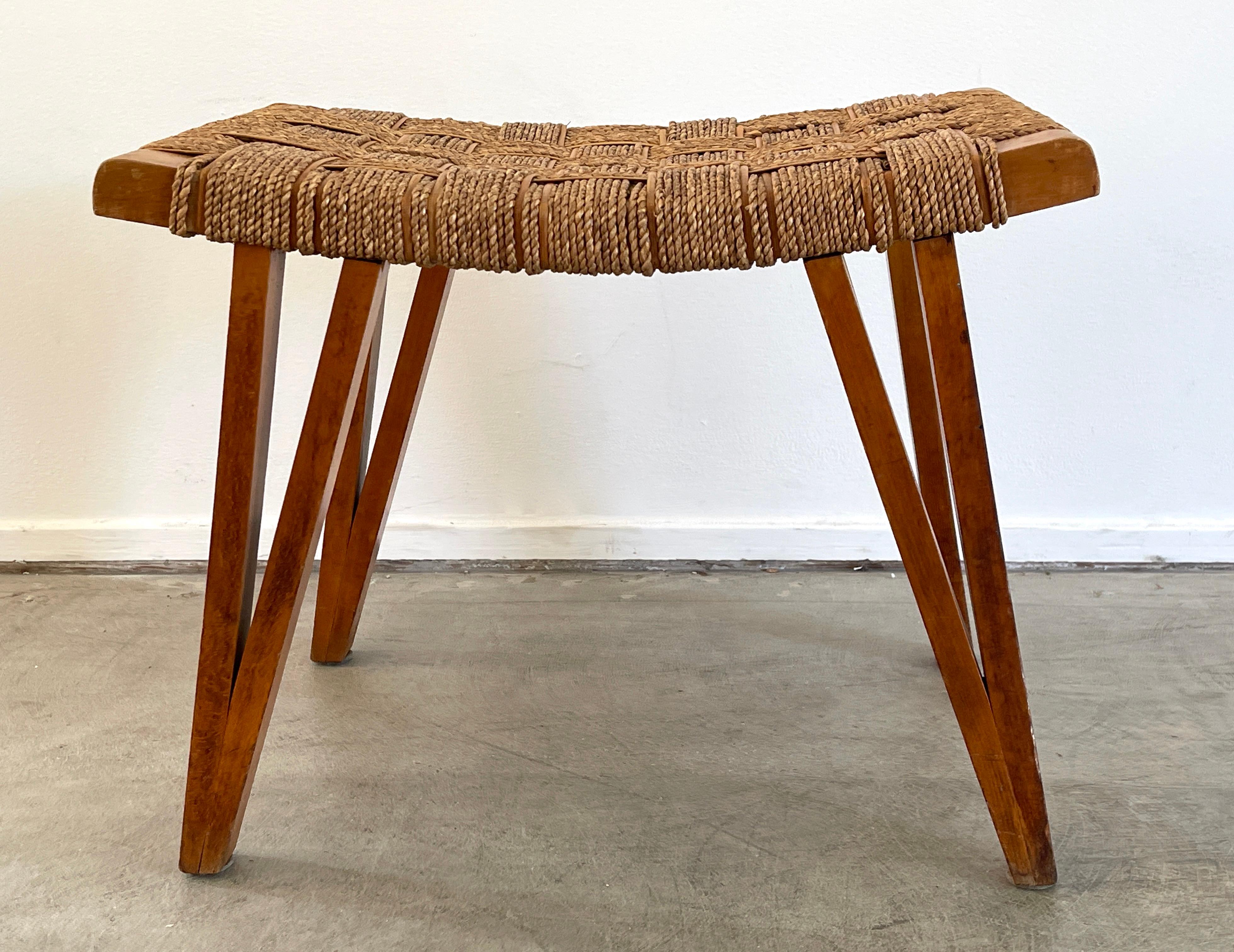 Pair of Woven Stools by Augusto Romano at 1stDibs