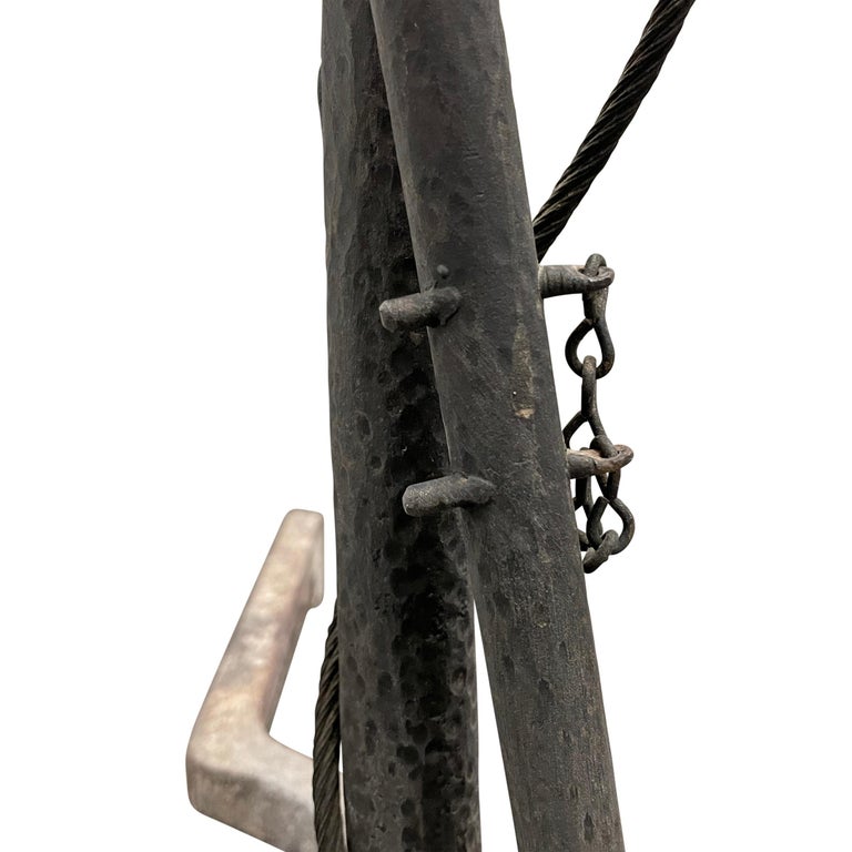Pair of Wrought Iron Anchor Andirons For Sale at 1stDibs
