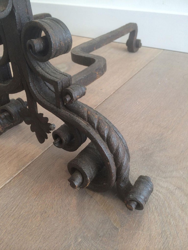 Pair of Wrought Iron Andirons, Very Fine Work, French, 19th Century For ...