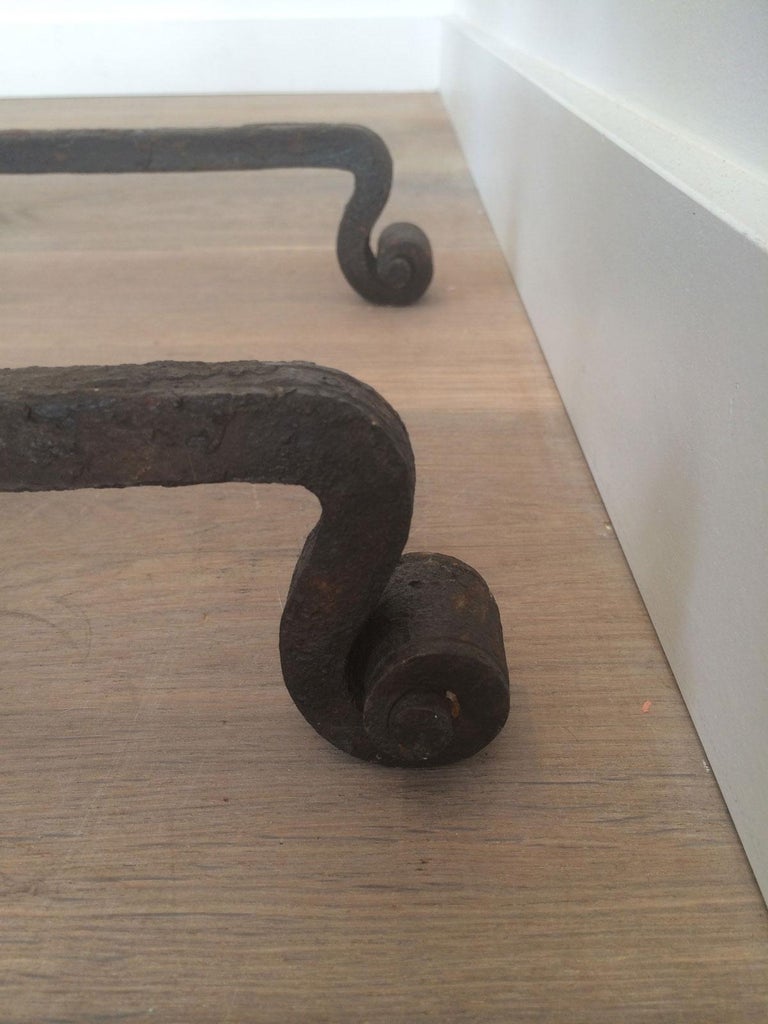 Pair of Wrought Iron Andirons, Very Fine Work, French, 19th Century For ...