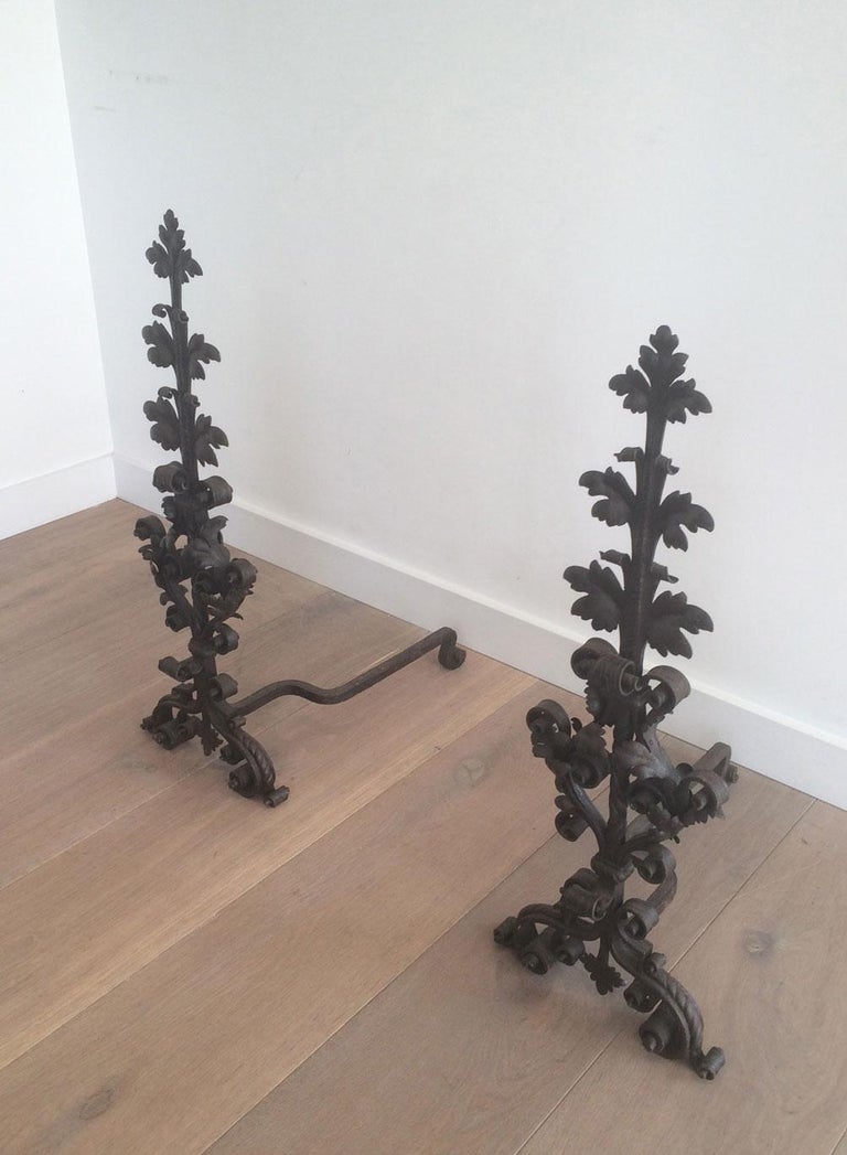 Pair of Wrought Iron Andirons, Very Fine Work, French, 19th Century For ...