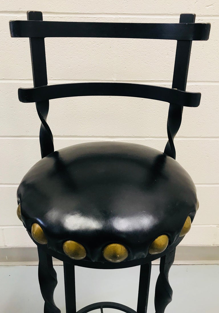 Pair of Wrought Iron Bar or Counter Stools For Sale at 1stDibs ...