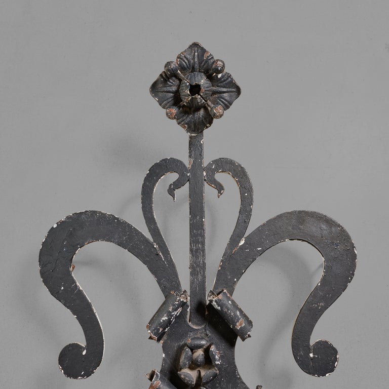 Pair of Wrought Iron Decorative Facade Ornaments For Sale at 1stDibs