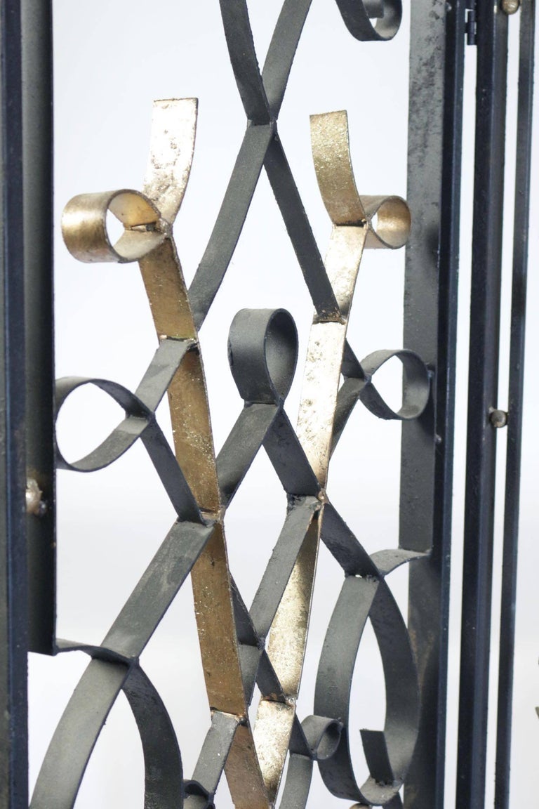 Pair of Wrought Iron Grills Painted and Gilded in Gold at 1stDibs