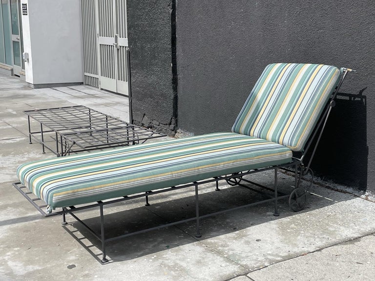 Pair of Wrought Iron Lounge Chairs with Wheels in the Style of Mario ...