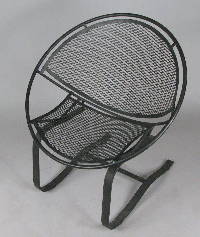 Pair of Wrought Iron Radar Lounge Chairs by Salterini, circa 1950 at ...