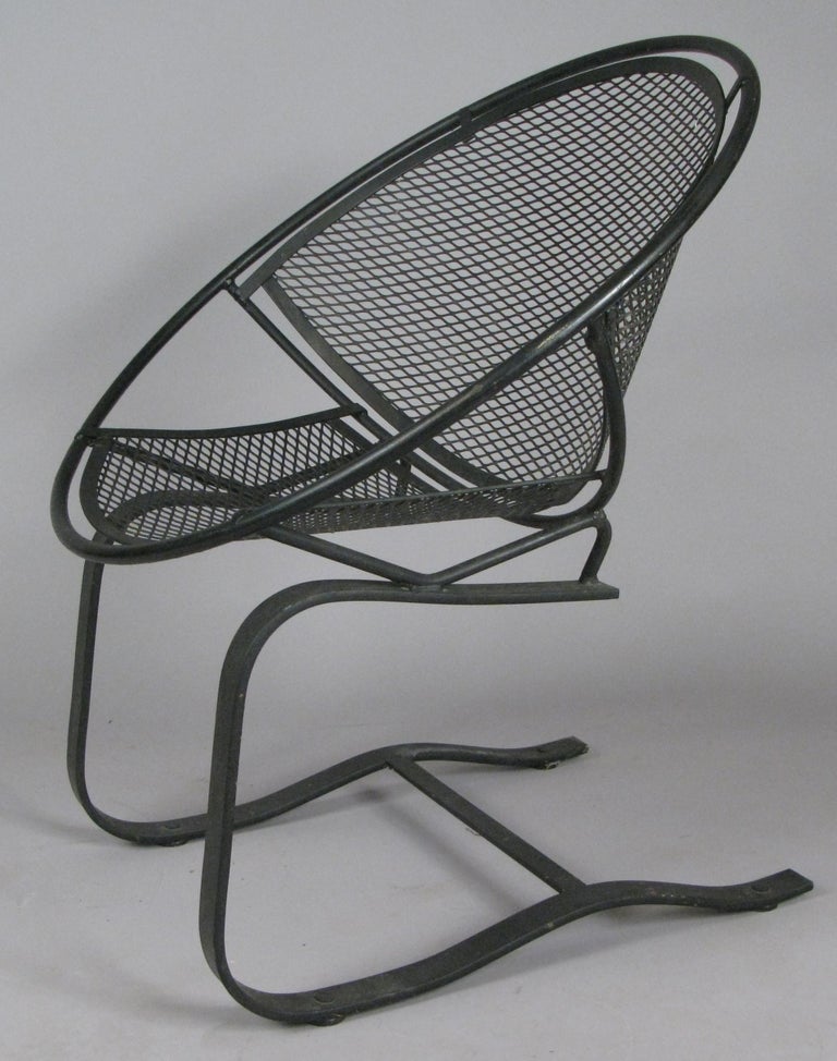Pair of Wrought Iron Radar Lounge Chairs by Salterini, circa 1950 at ...
