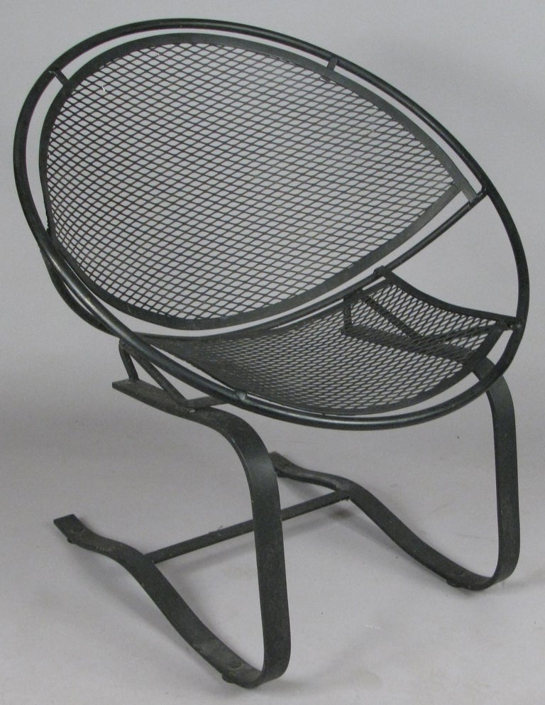 Pair of Wrought Iron Radar Lounge Chairs by Salterini, circa 1950 at ...