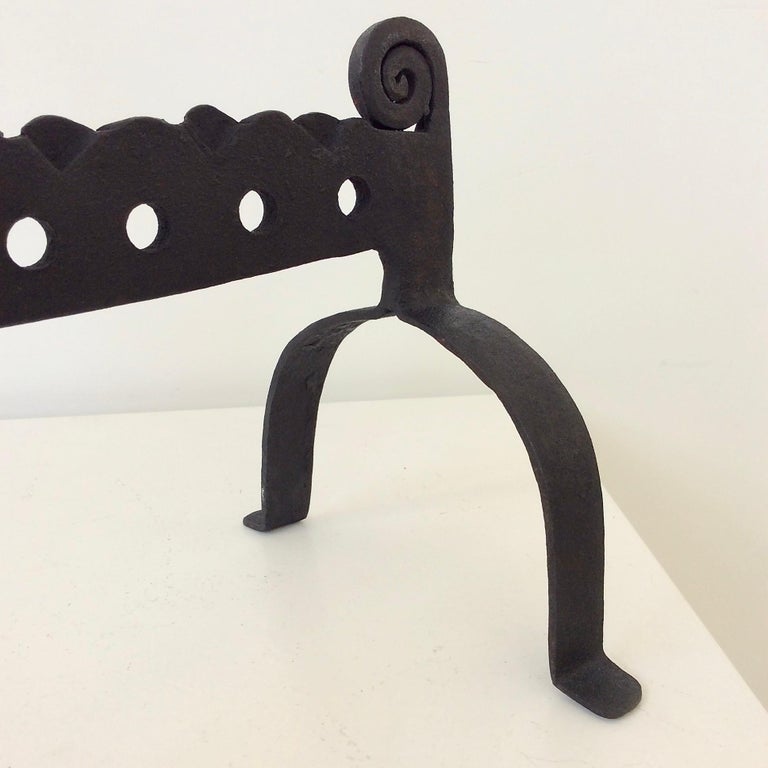 Pair of Wrought Irons Andirons , circa 1950, France. For Sale at 1stDibs