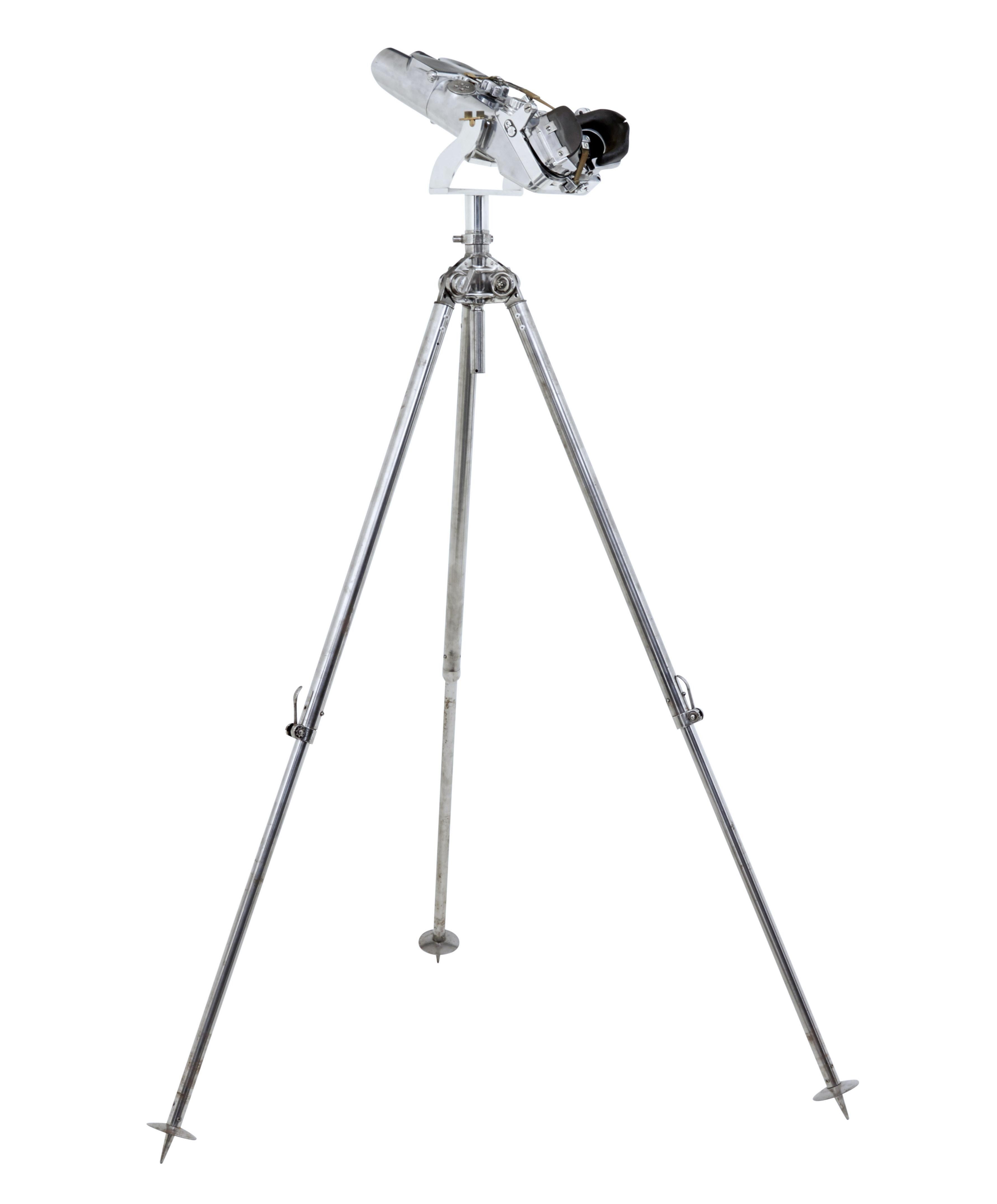 Pair of WW2 Polished Steel German Rangefinder Flak Binoculars For Sale ...