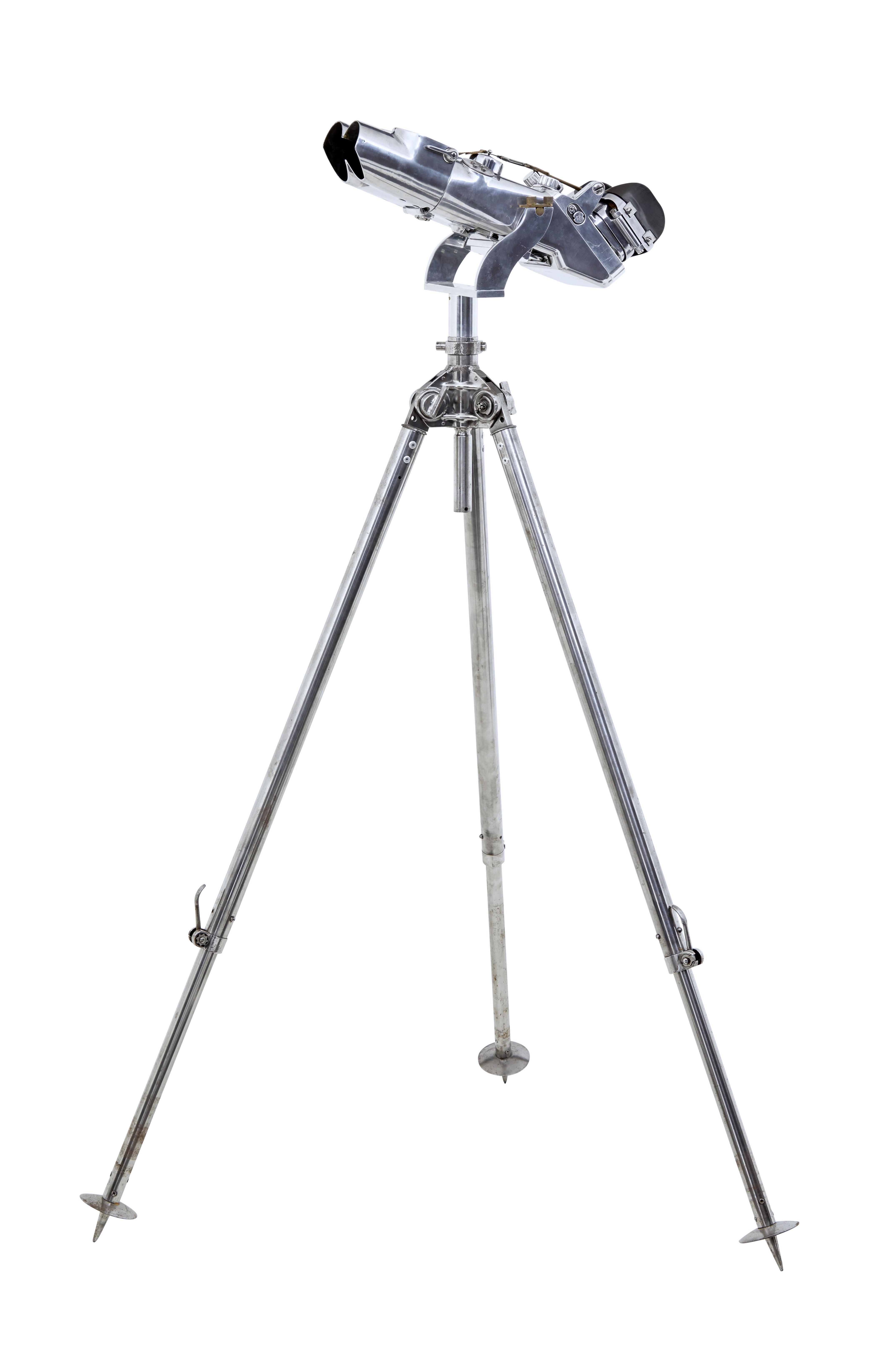 Pair of WW2 Polished Steel German Rangefinder Flak Binoculars For Sale ...