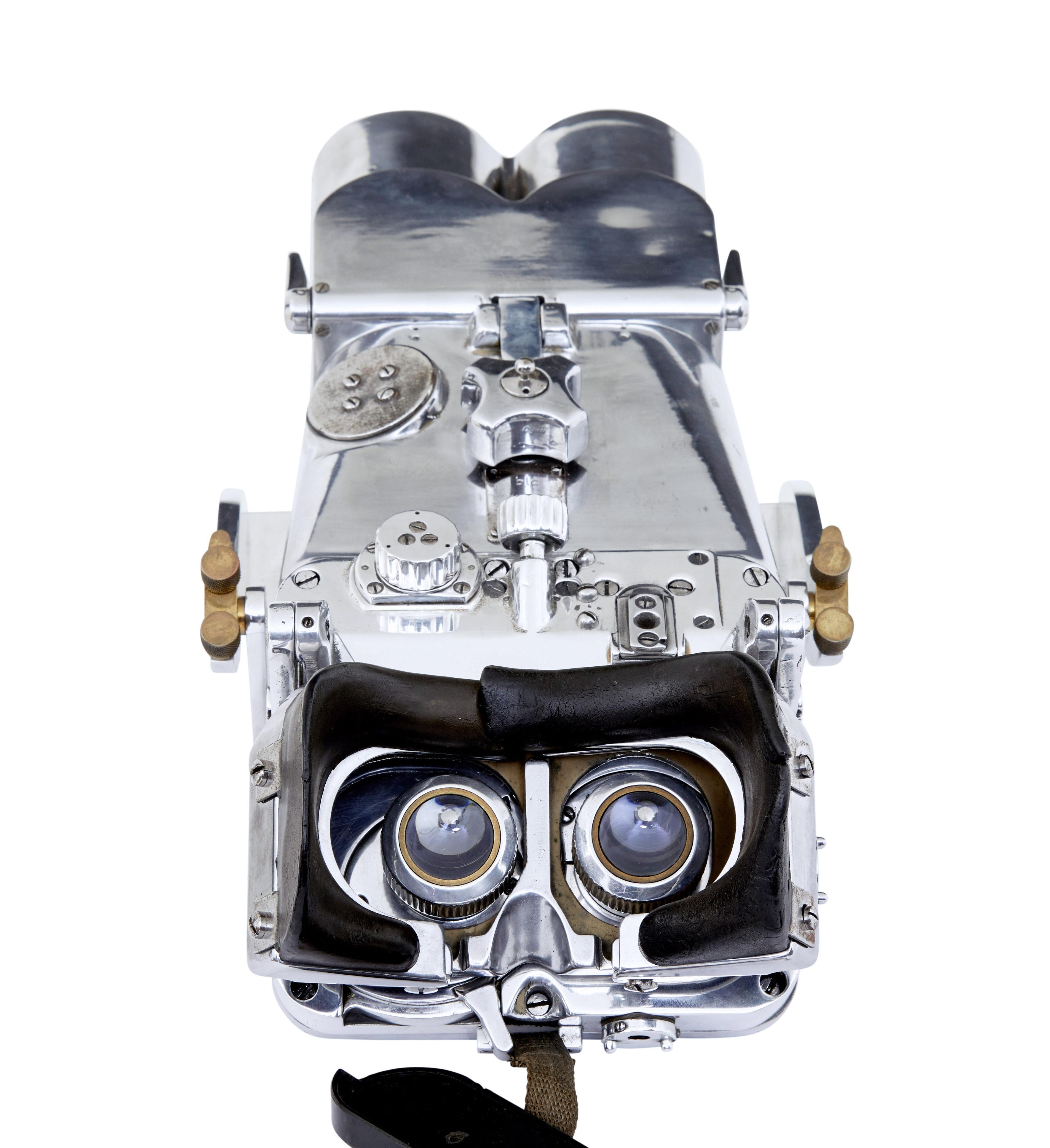 Pair of WW2 Polished Steel German Rangefinder Flak Binoculars For Sale ...