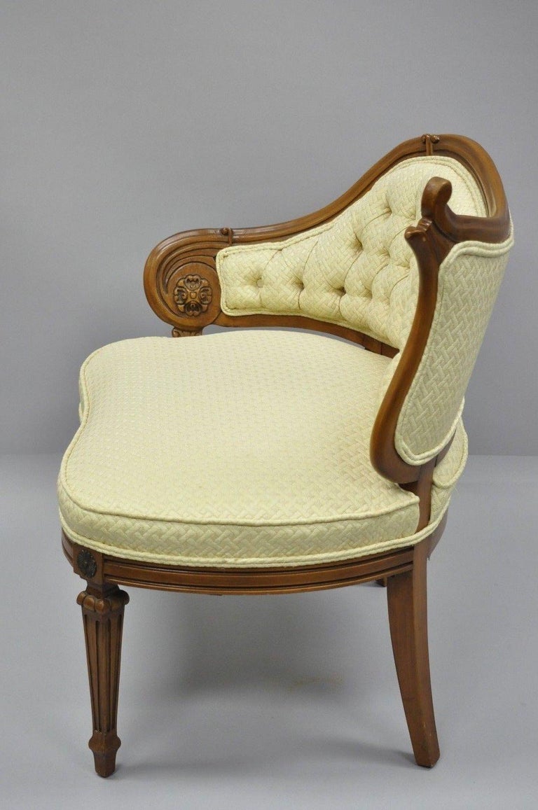 Pair of Yellow Hollywood Regency French Style Wing Back Lounge Parlor ...