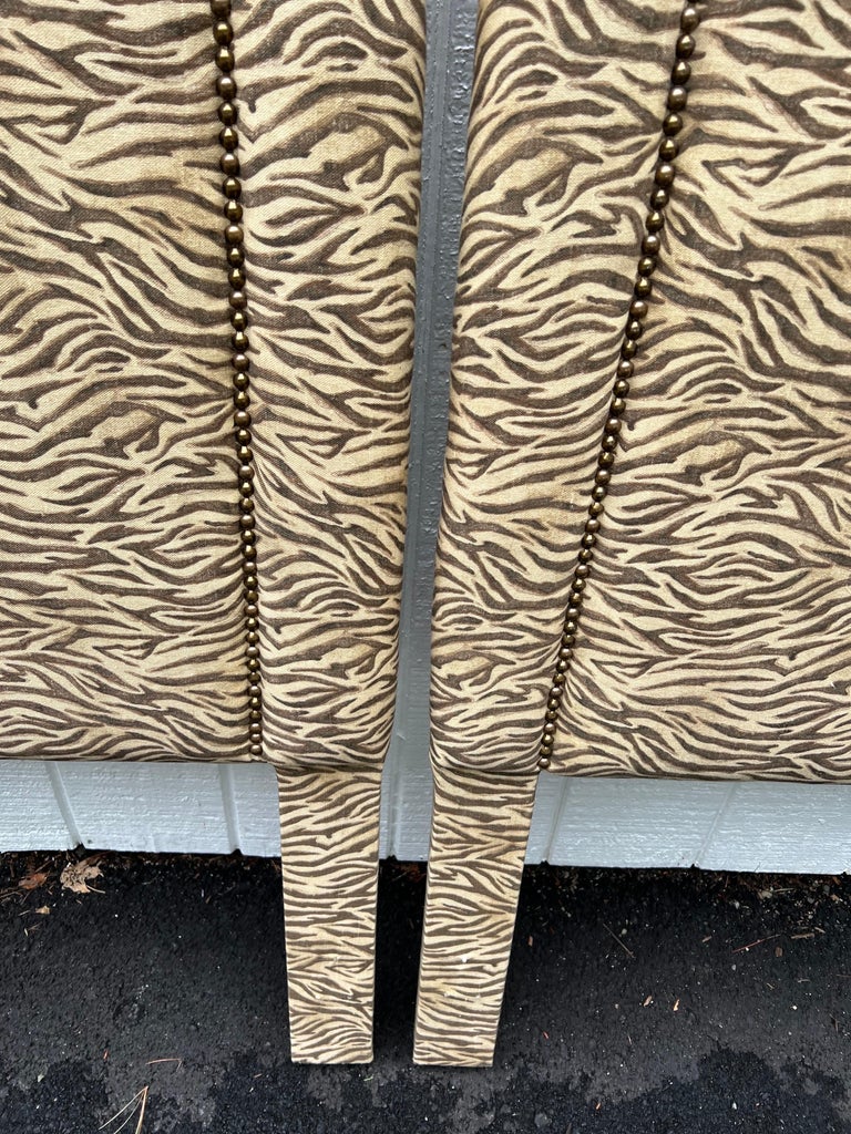Pair of Zebra Print Twin Headboards For Sale at 1stDibs