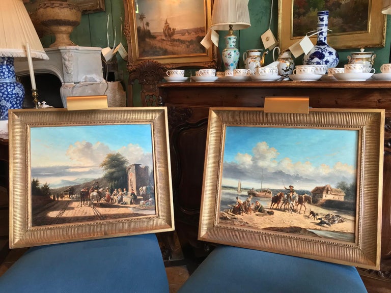 Oil Paintings by Philippe Budelot French, 1770-1829 Old Master Landscapes, Pair For Sale at 1stDibs