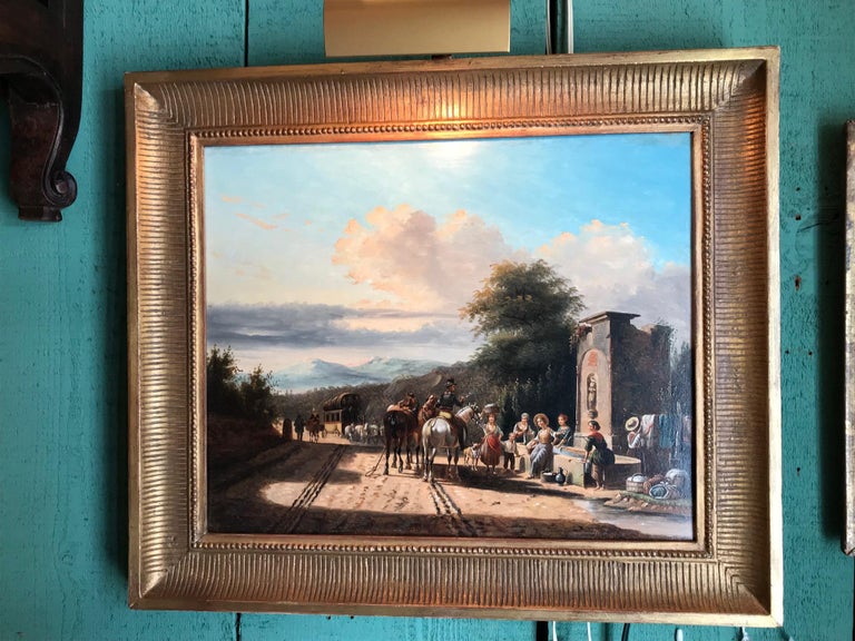 Oil Paintings by Philippe Budelot French, 1770-1829 Old Master Landscapes, Pair For Sale at 1stDibs