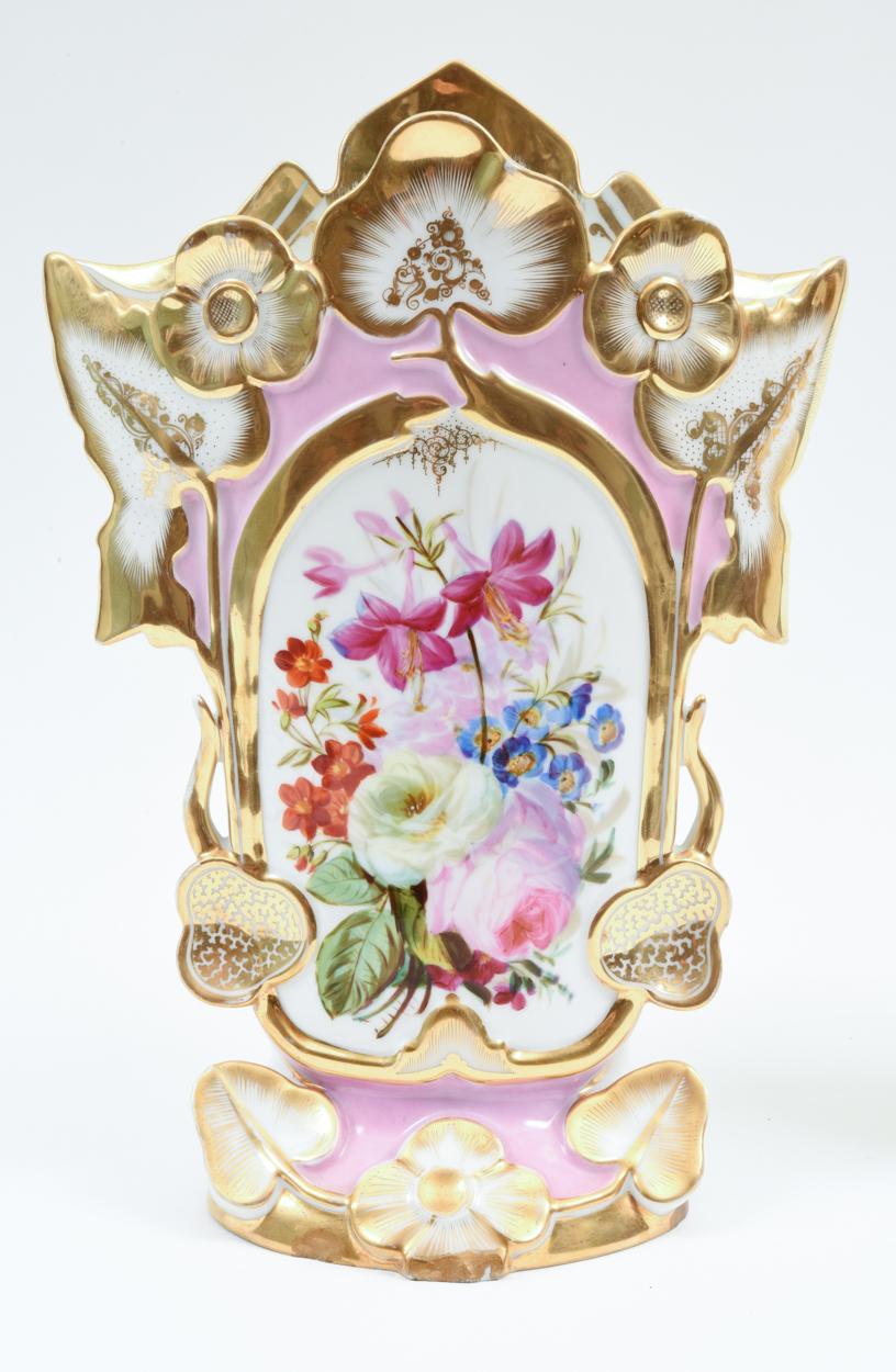 Pair of Old Paris Porcelain Decorative Pieces / Vases For Sale at 1stDibs