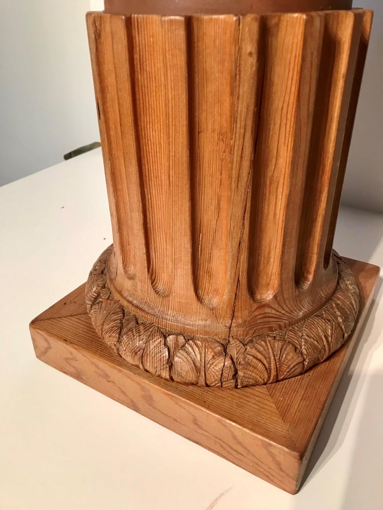 Pair or Set of French Grand Tour Terra Cotta Busts on Fluted Pine Bases ...