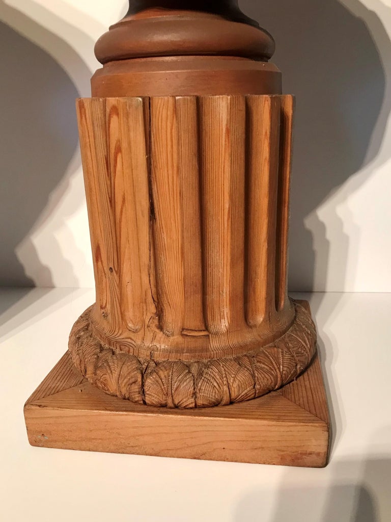 Pair or Set of French Grand Tour Terra Cotta Busts on Fluted Pine Bases ...