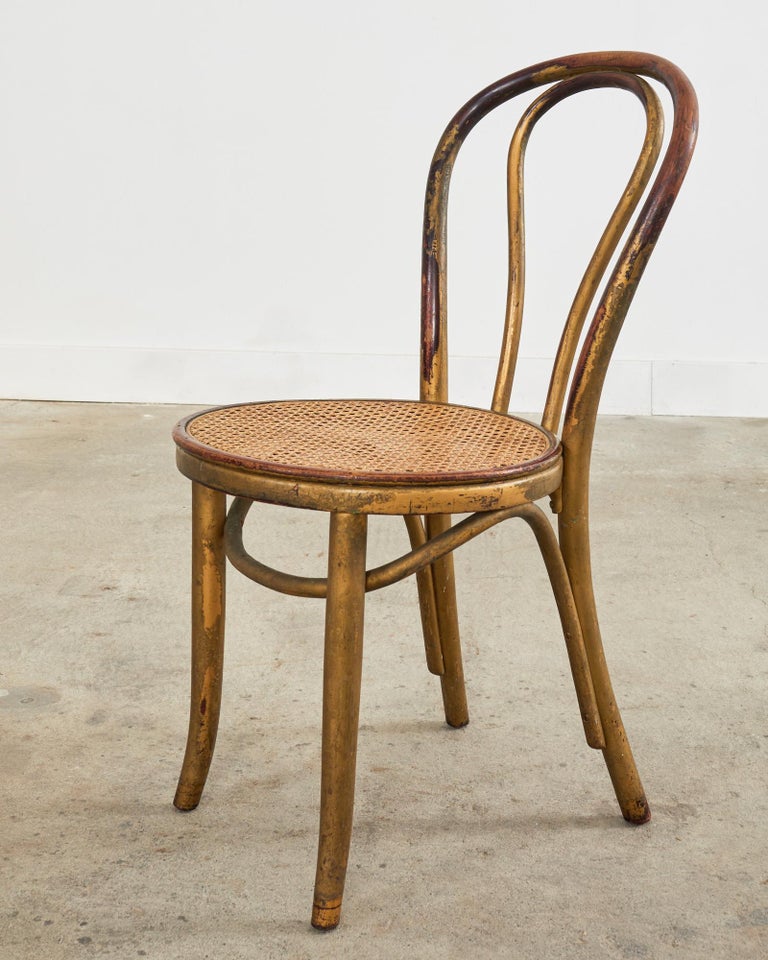 Pair or Thonet No. 18 Bentwood Cane Bistro Dining Chairs For Sale at ...