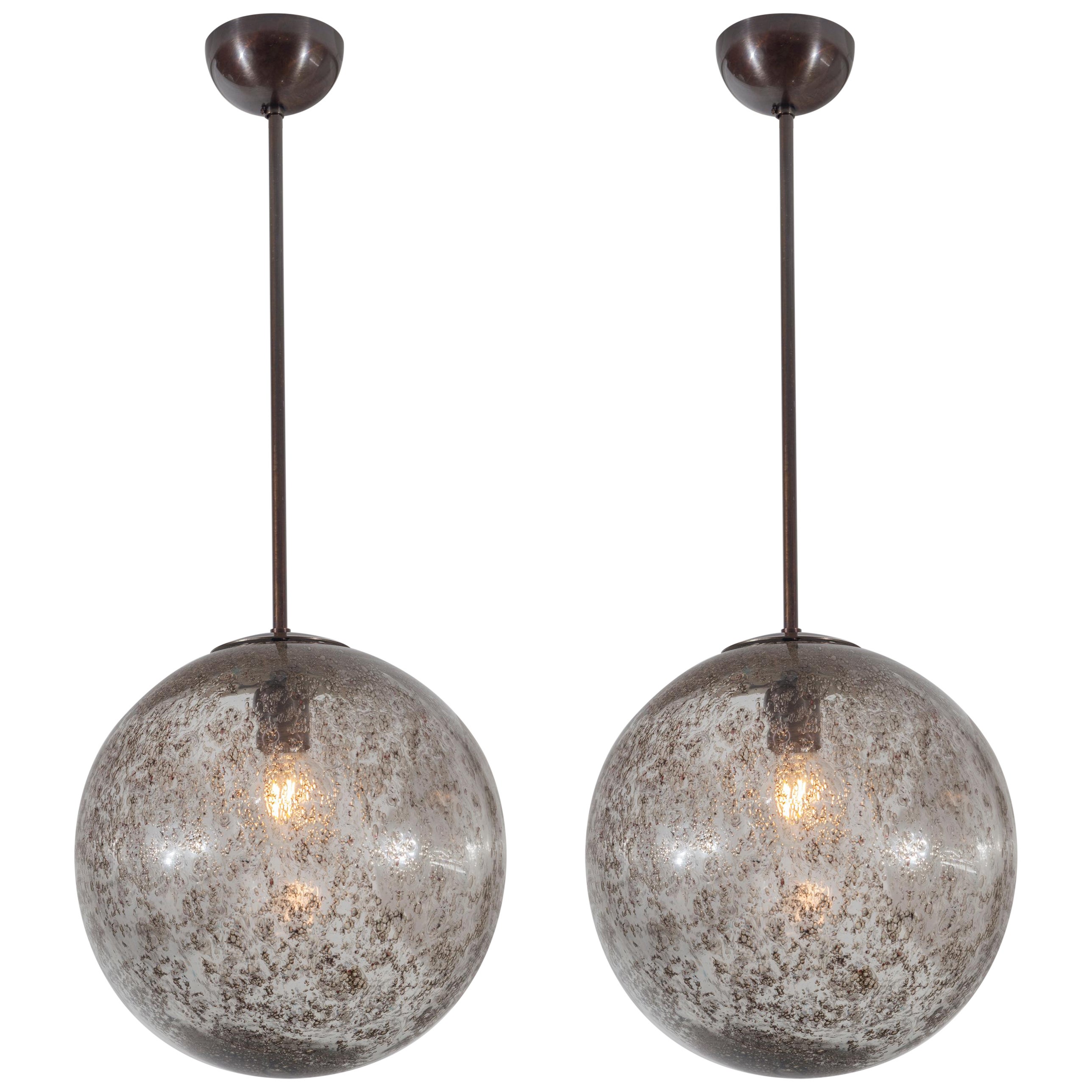 Pair Organic Modern Globe Lights, Contemporary, UL Certified at 1stDibs