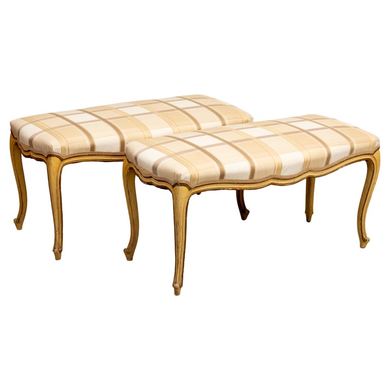 Pair Painted French Style Benches at 1stDibs